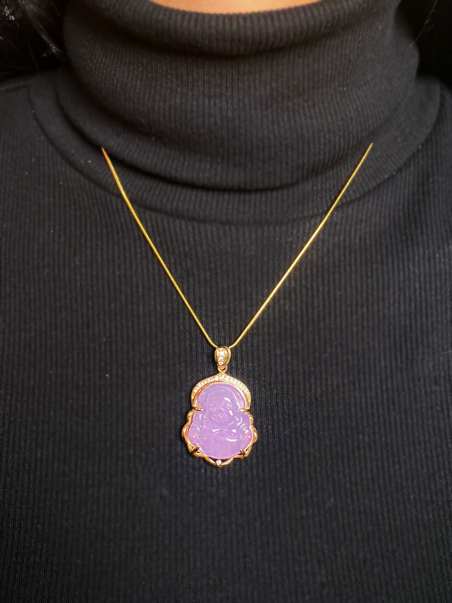 Lavender jade buddha pendant store